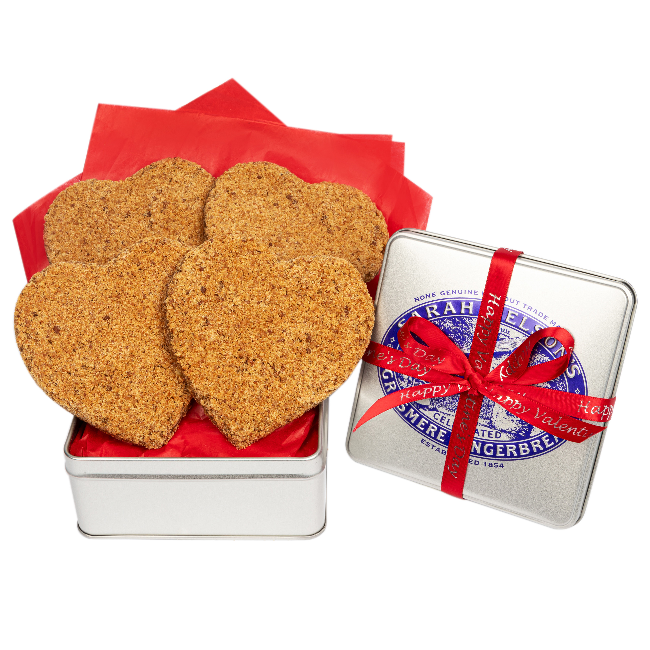 Traditional Presentation Tin of Four Grasmere Gingerbread® Hearts ...