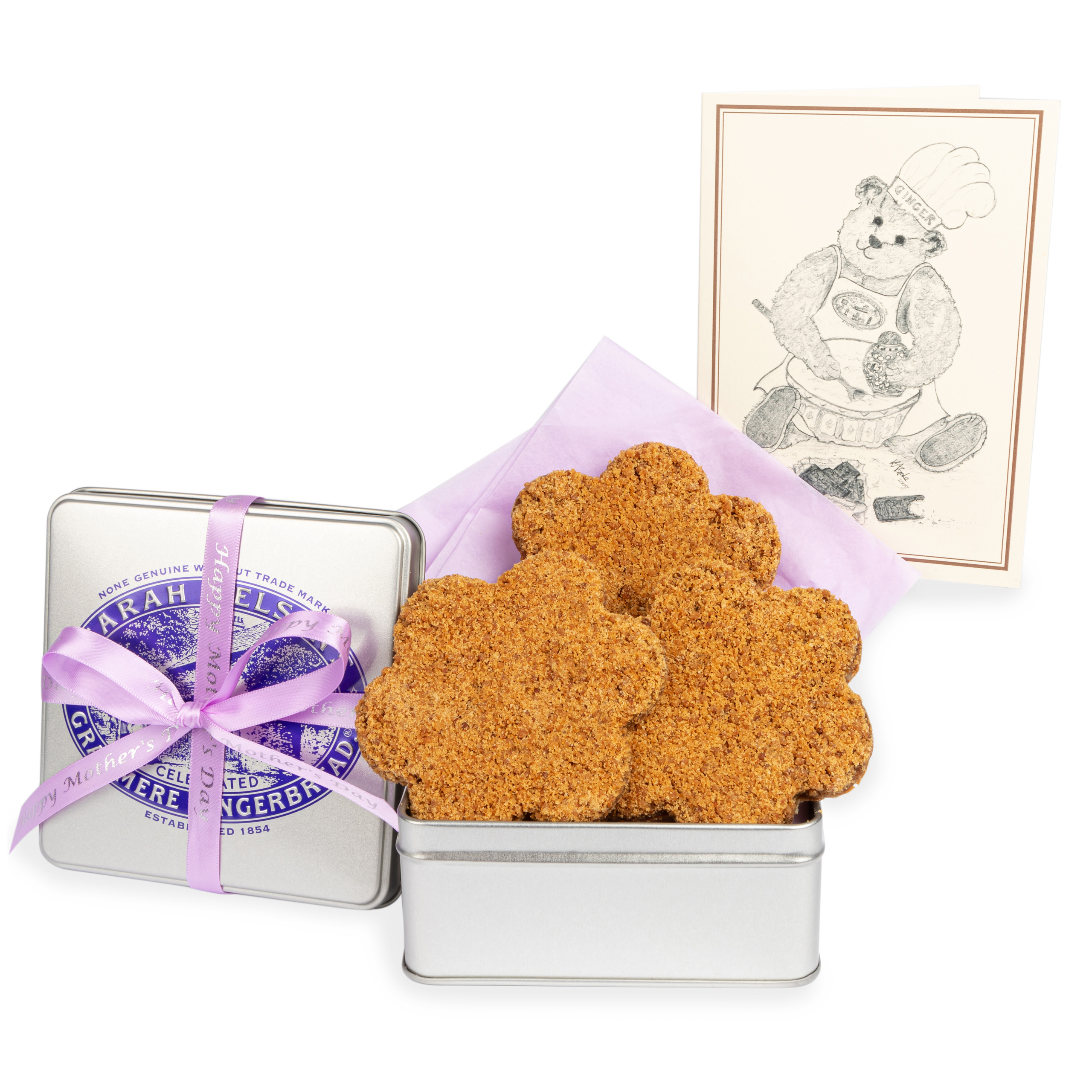 Small Bunch of Grasmere Gingerbread® Flowers (3) in a Presentation Tin ...