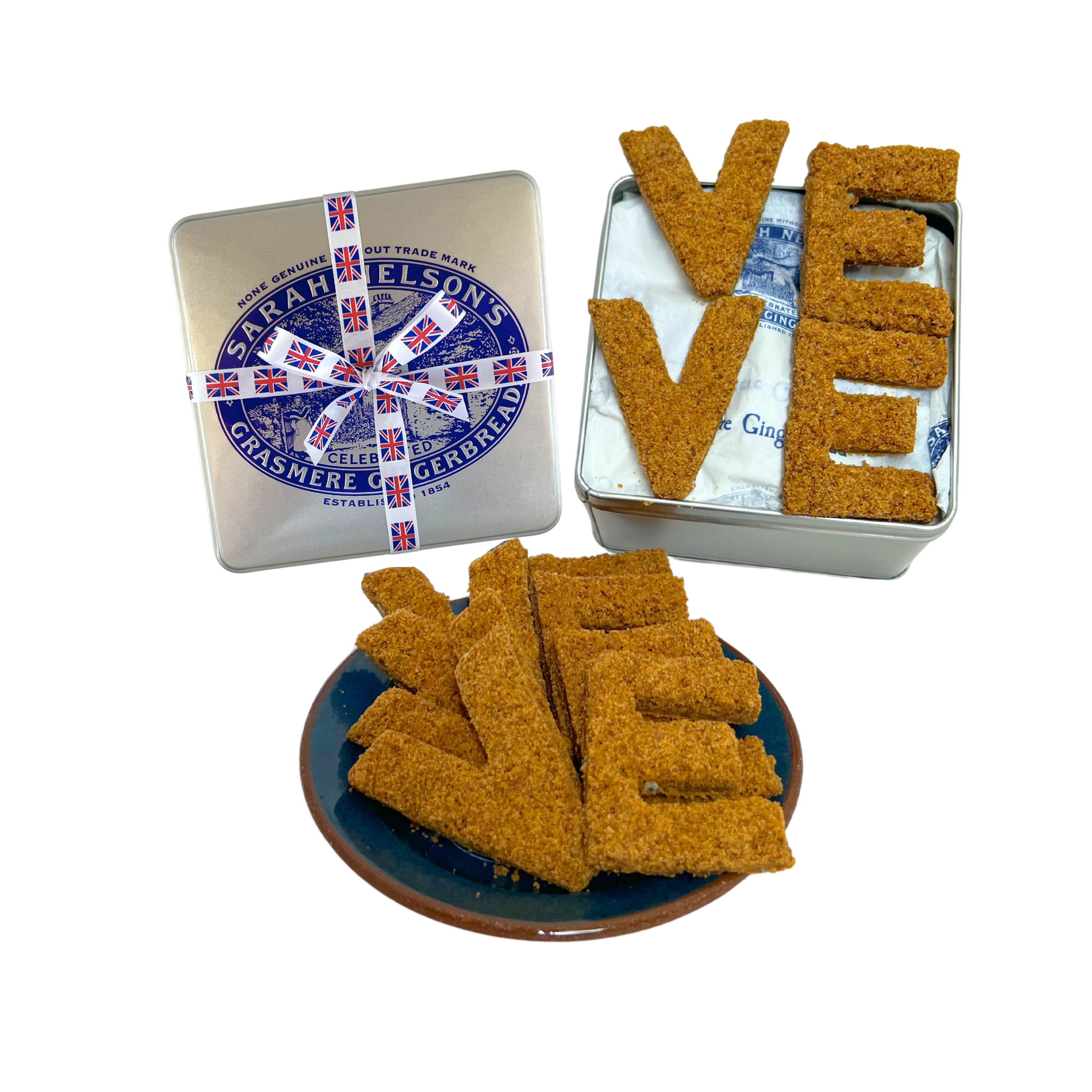 Twelve ‘VE’ Shaped Pieces of Grasmere Gingerbread® in a Presentation ...