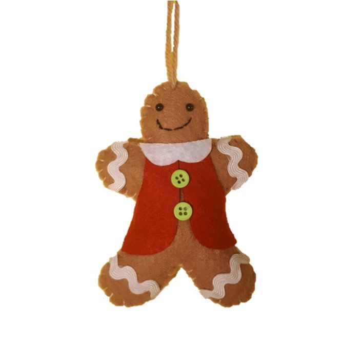 Fabric Dressed Gingerbread Boy Decoration | Grasmere Gingerbread